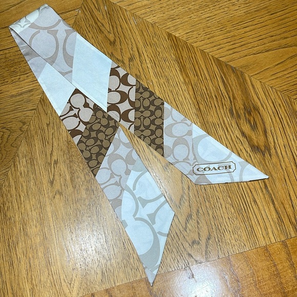 Coach | Accessories | Coach Signature Silk Skinny Scarf | Poshmark